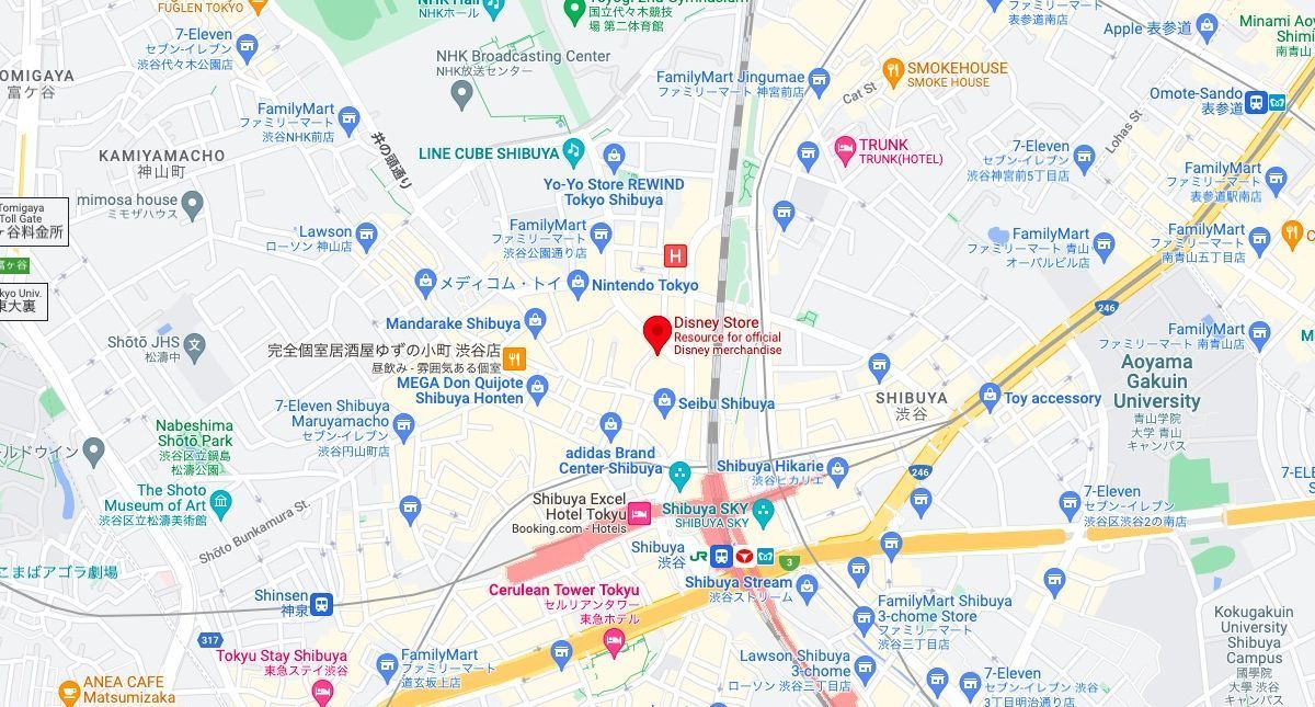Shibuya Koen Dori｜Store Info｜Disney Store｜Official Disney