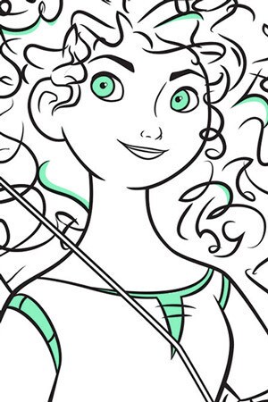 Disney Princess Merida Coloring Pages BRAVE MERIDA COLORING PAGES
