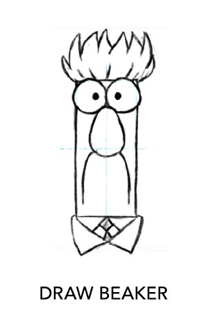 Beaker Muppet Drawing